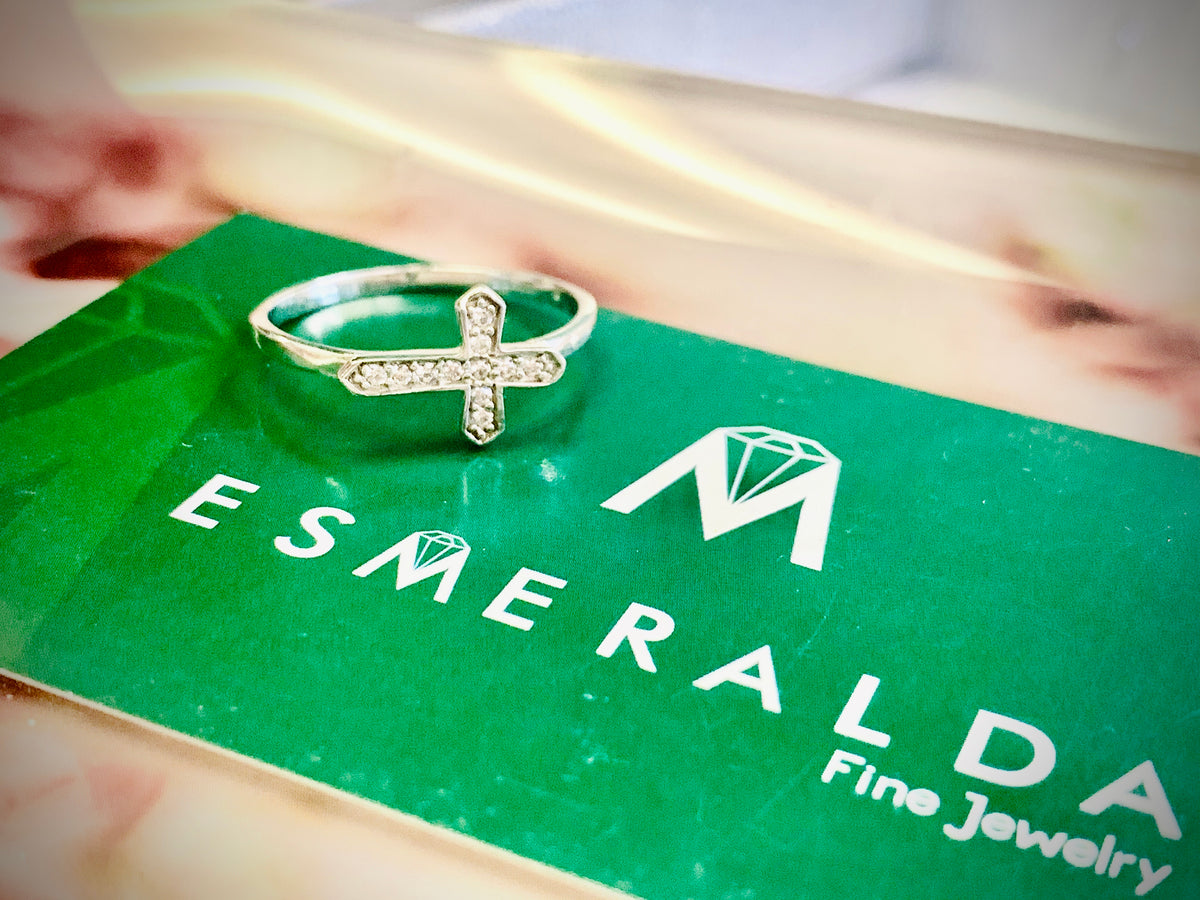 Horizontal Cross Ring – Esmeralda Fine jewlery llc